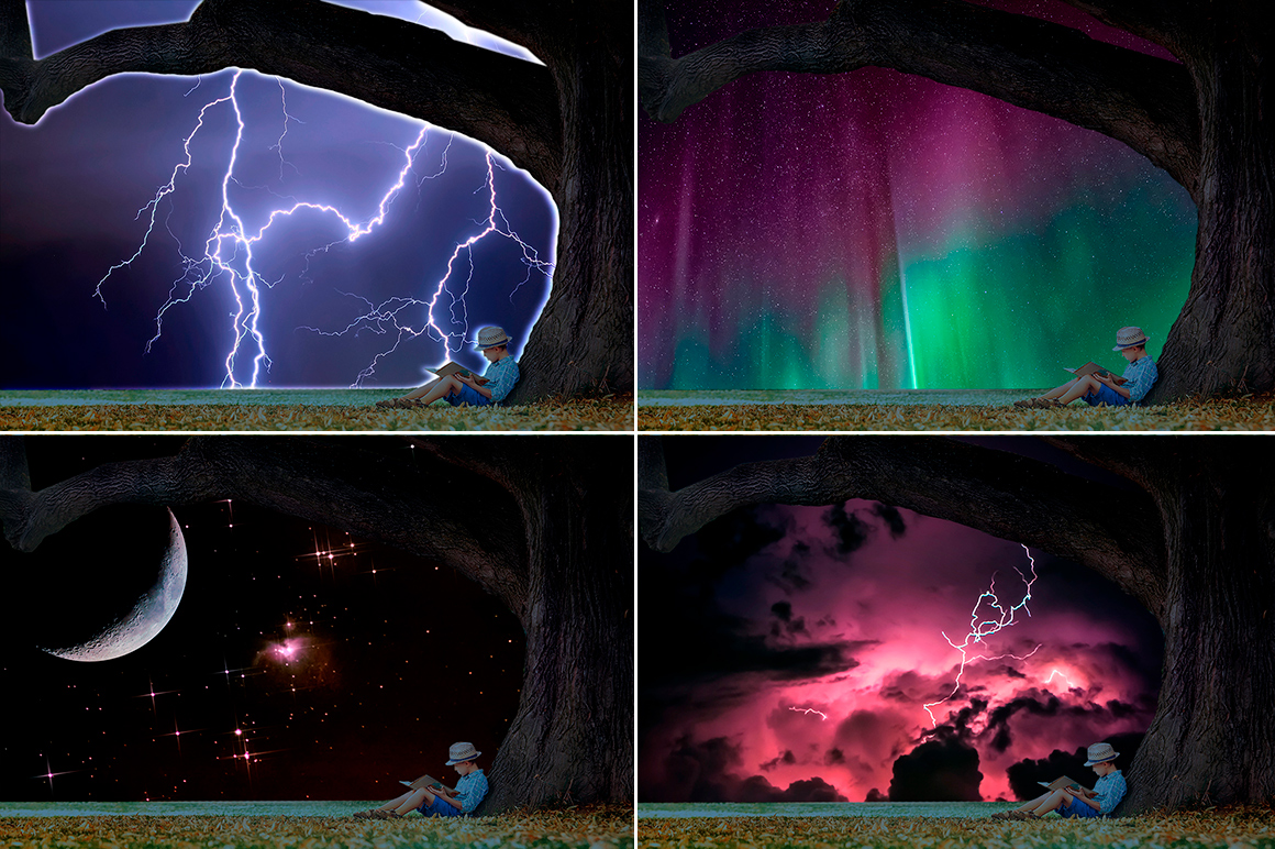 Night Sky Background Overlays