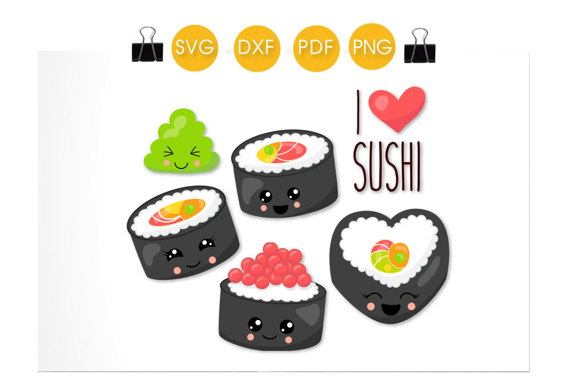 I Love Sushi cutting files svg, dxf, pdf, eps included - cut files for ...