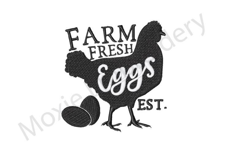 Chicken Machine Embroidery Design, Farm Fresh Eggs Design (125794 ...
