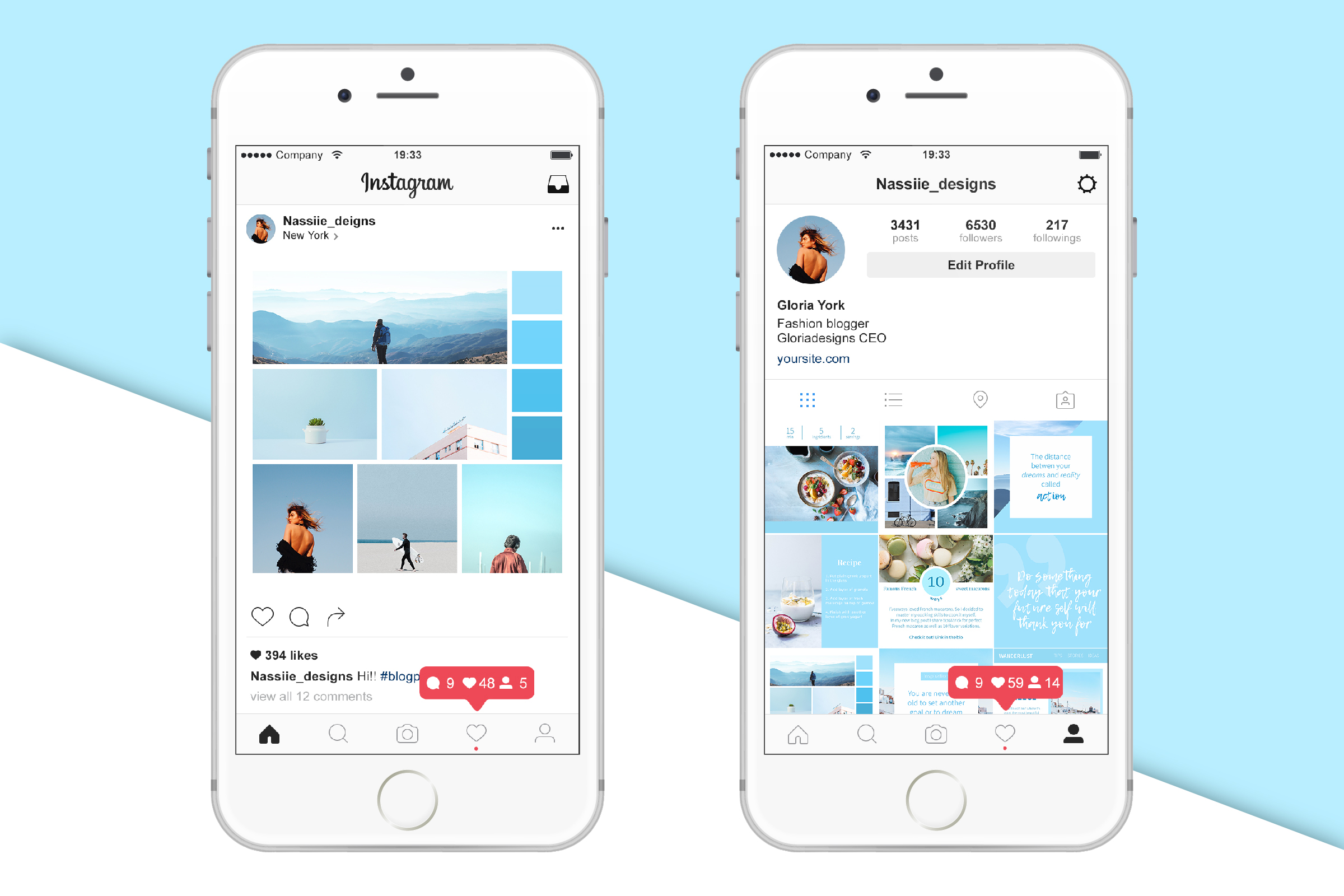 Blue | Instagram templates pack (36940) | Presentation Templates ...