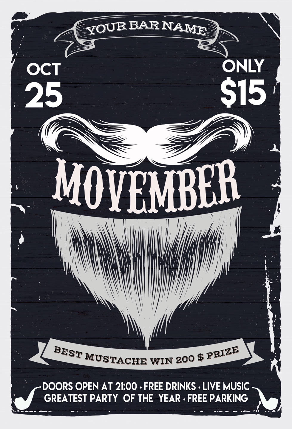 Movember Party Poster