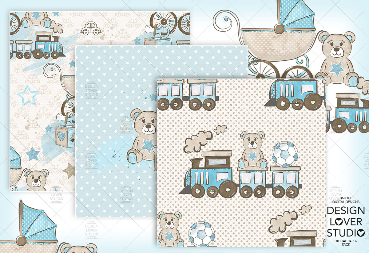 Baby Boy digital paper