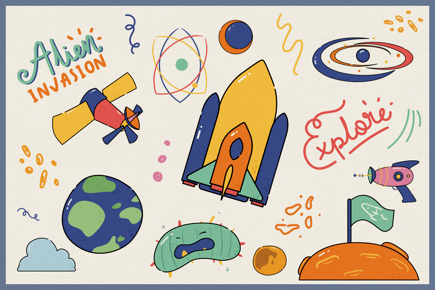 Universe Vector Clipart, SVG & Seamless Patterns