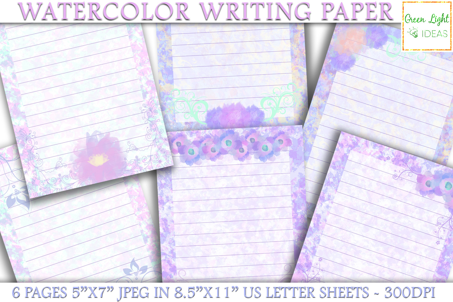 Watercolor Writing Papers, Watercolor Journal Pages