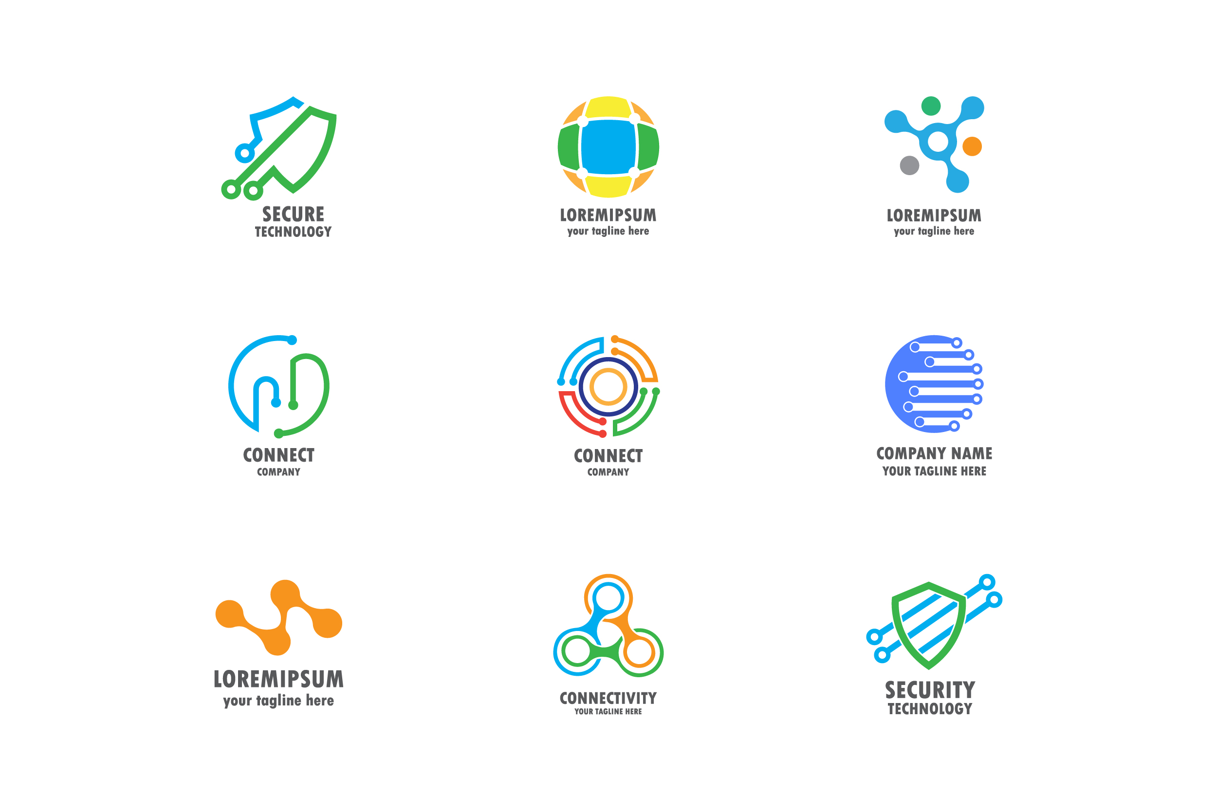 Connect Logo Design Template Elements (132489) | Logos | Design Bundles