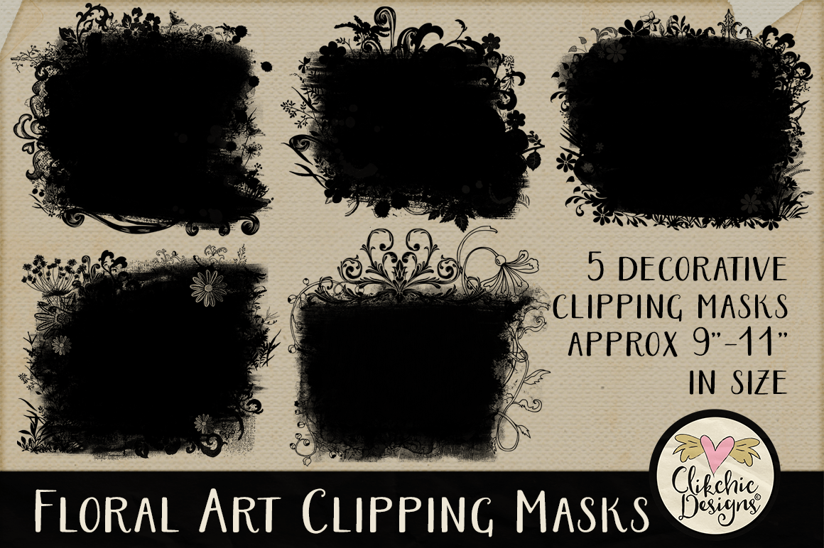 Clipping Masks - Floral Art Photo Masks & Tutorial (89495) | Objects ...