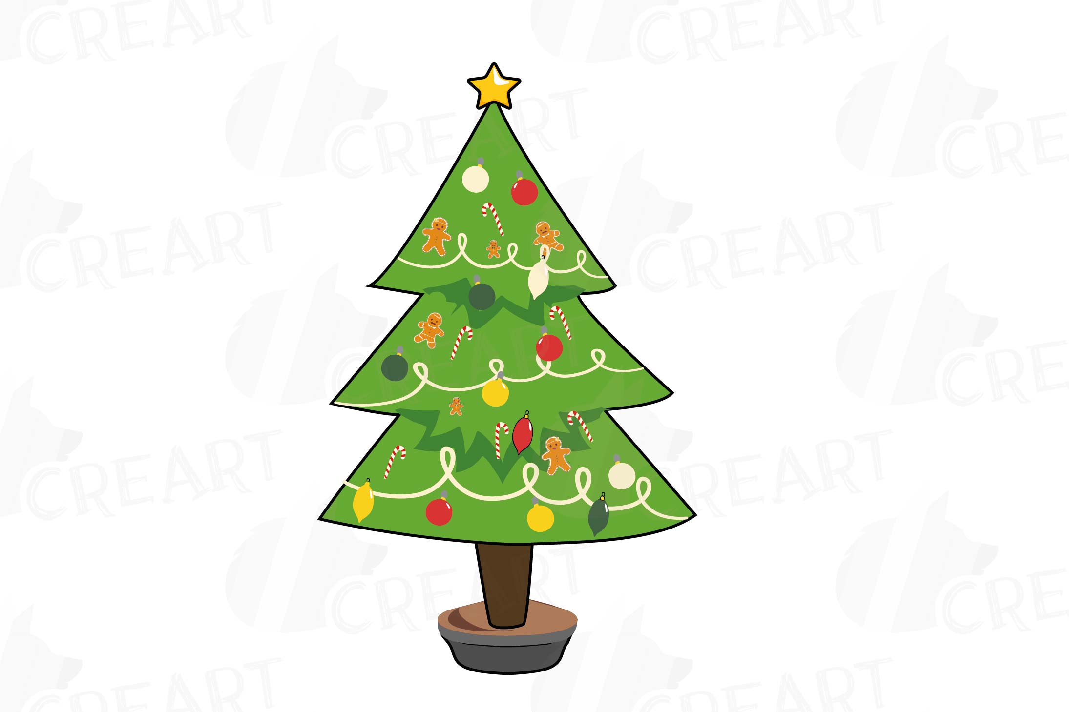 Colorful Christmas Elements clip art pack, printable png (143302 ...