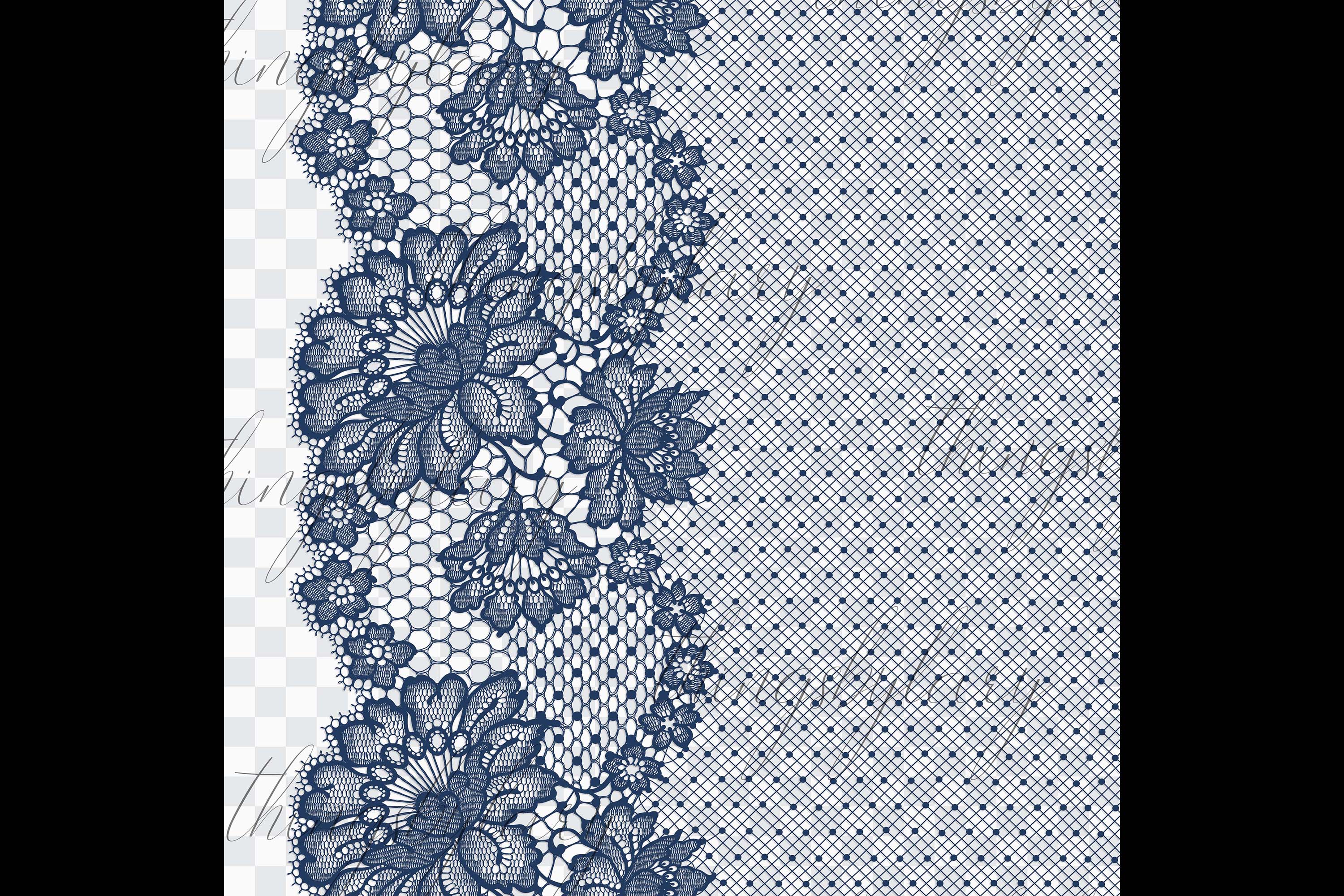 27 Navy Blue Lace Border Frame Overlay Transparent Images (188067 ...