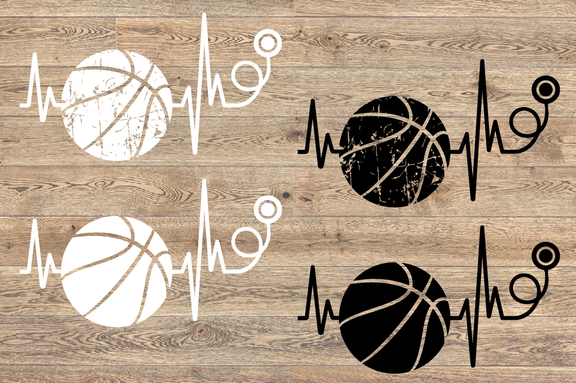 Heartbeat Basketball Nurse svg Stethoscope Pulse Line 1187s (192124 ...