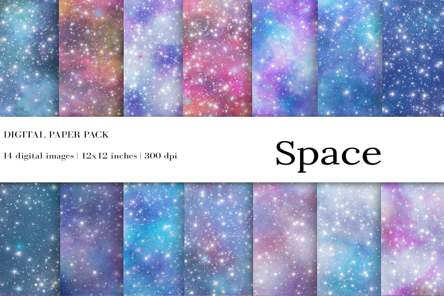 Space Digital Paper, Galaxy Digital Paper, Stardust Textures