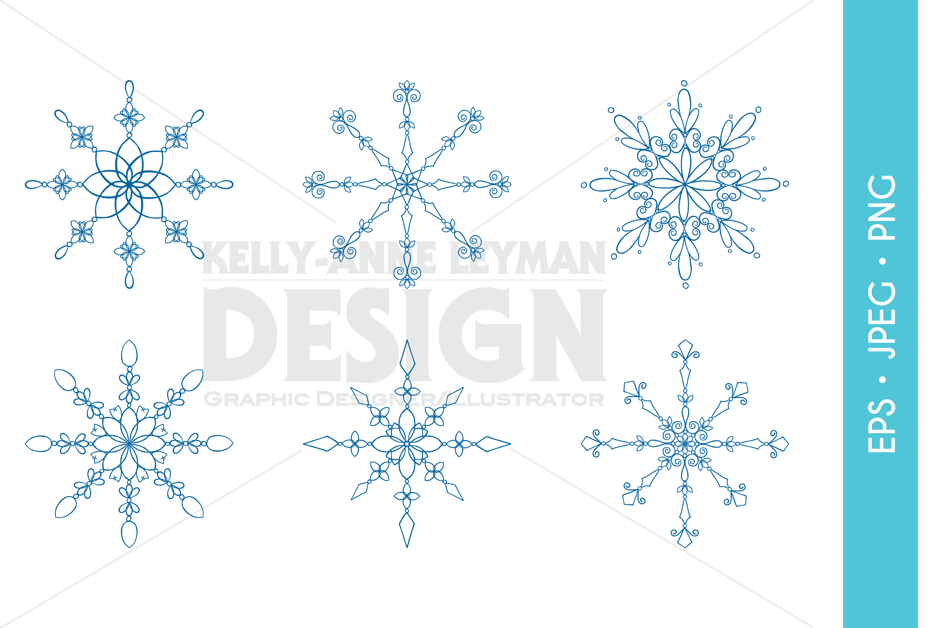 Hand Drawn Snowflake Clipart (157799) | Decorations | Design Bundles