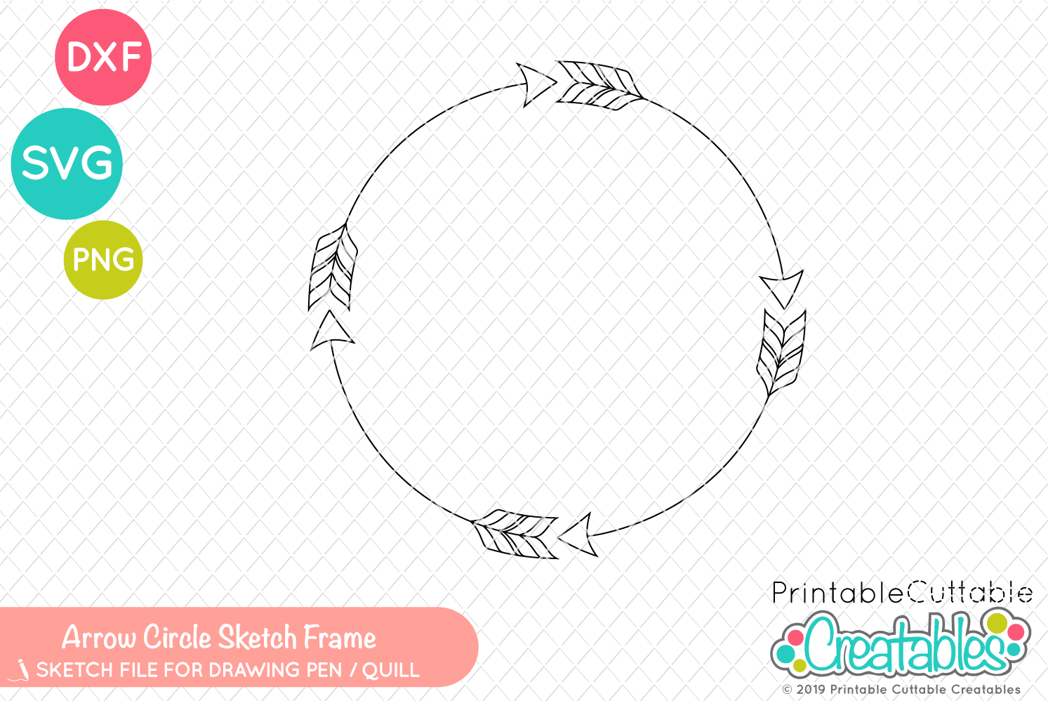 Arrow Circle Frame Single Line SVG