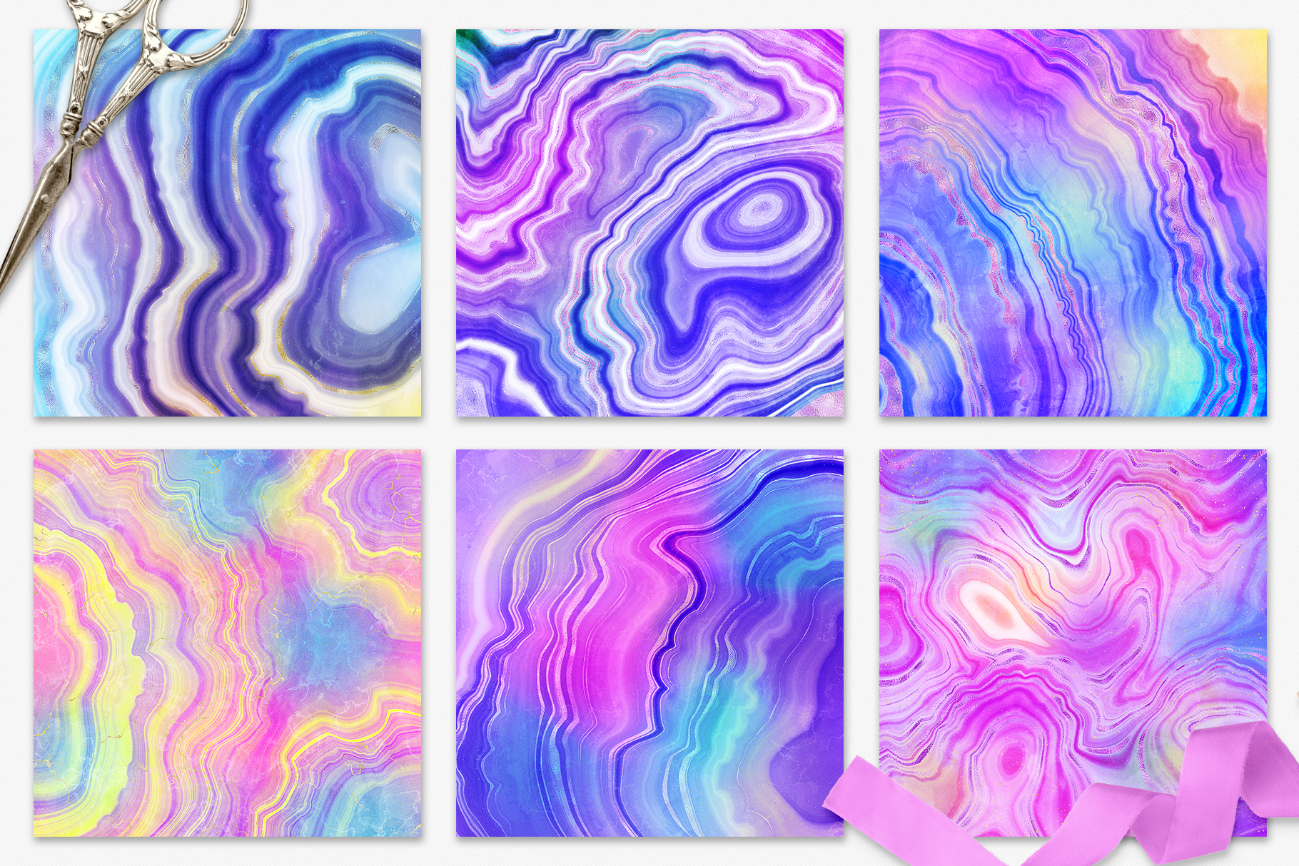 Neon Agate Stone Textures