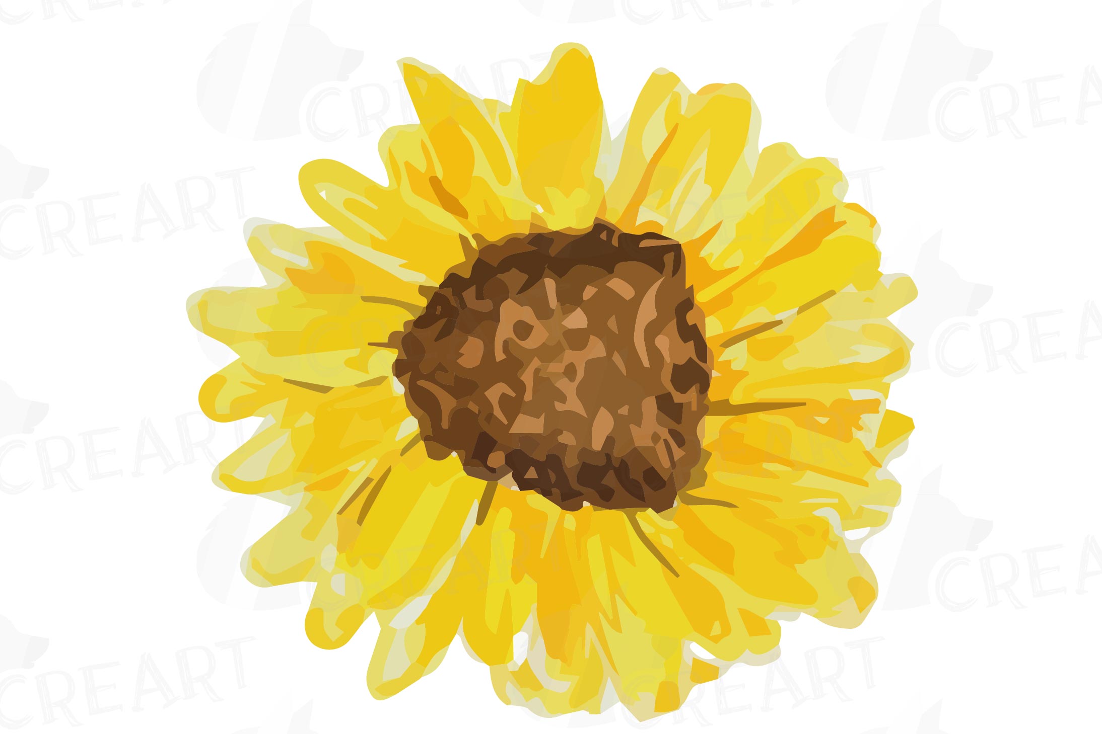 Sunflowers watercolor clip art pack 2, watercolor sunflower