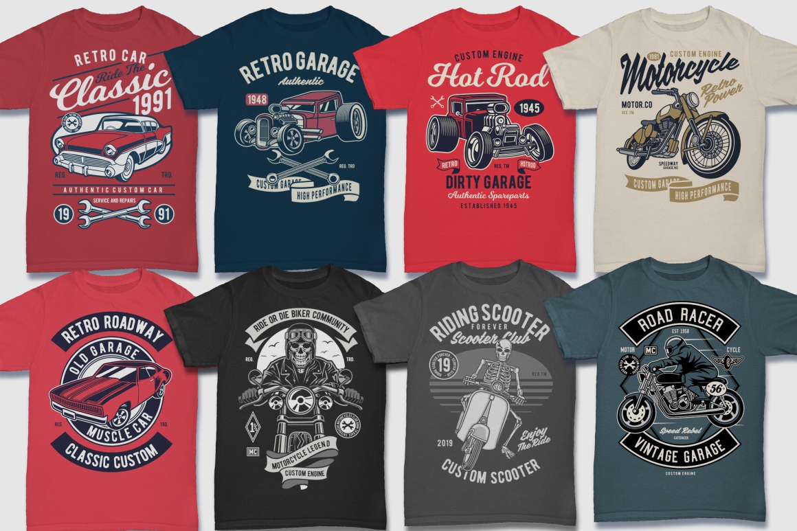 100 Retro Tshirt Designs Bundle