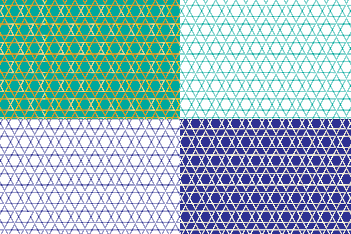 Seamless Jewish Star Patterns (151418) | Patterns | Design Bundles
