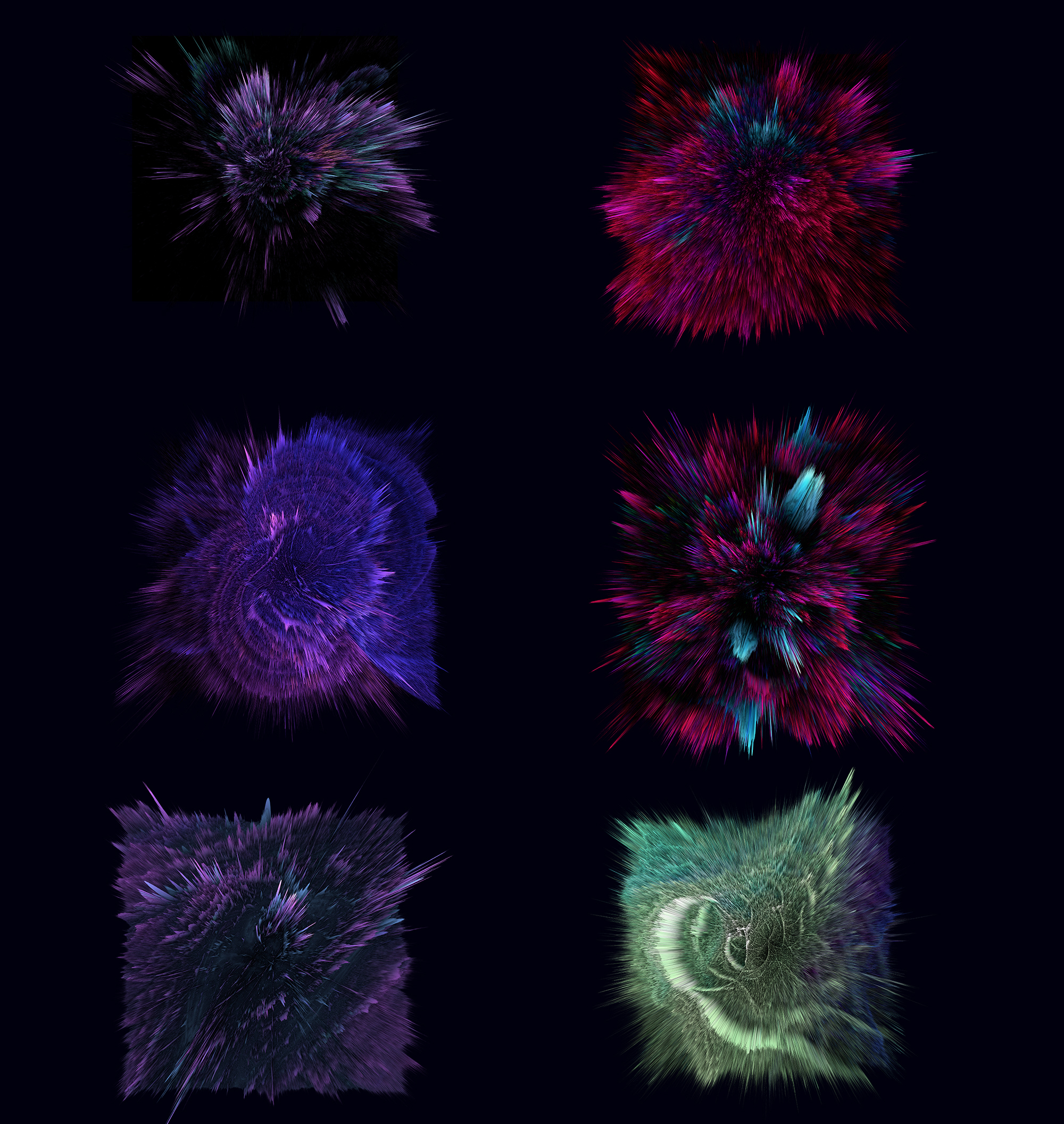 100 5K 3D Fractals Overlays