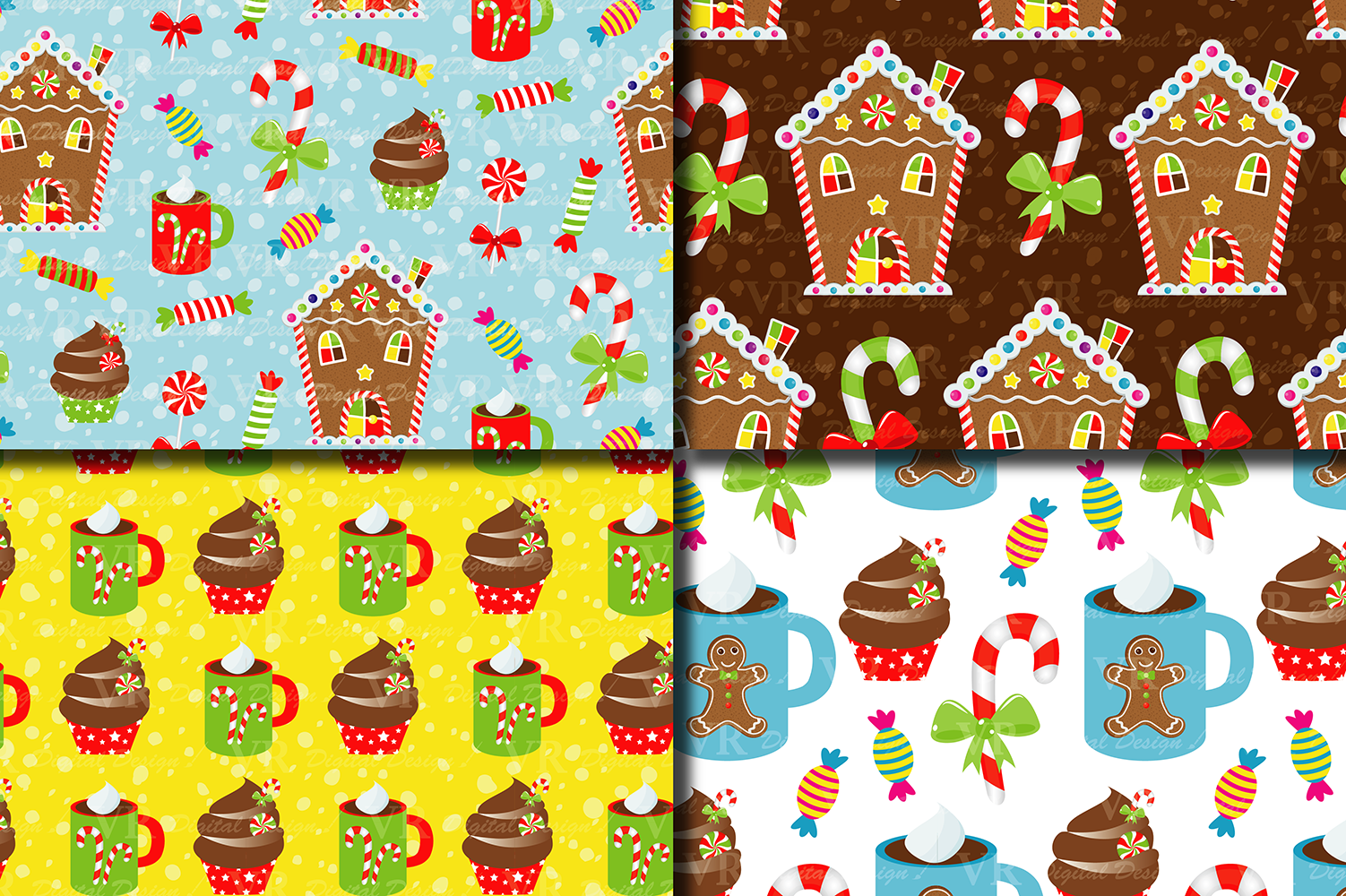 Christmas Gingerbread Digital Paper Set
