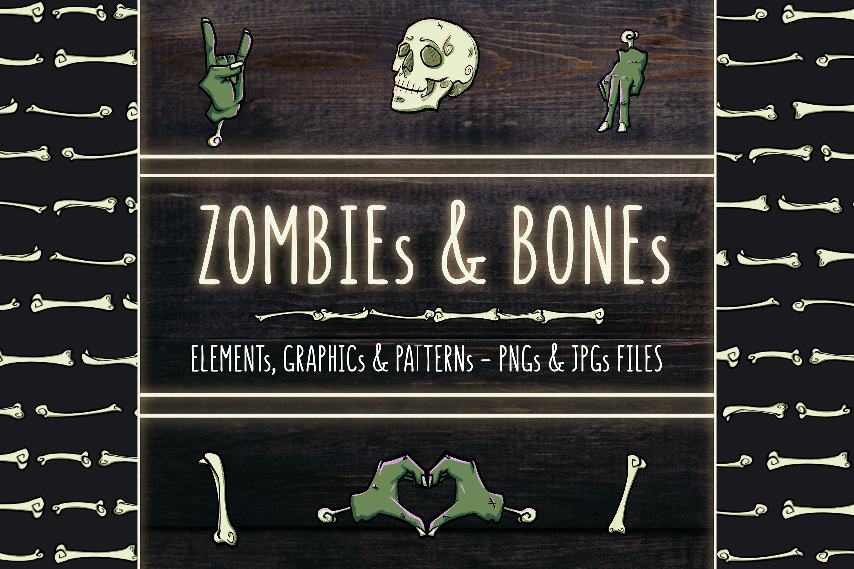 ZOMBIEs & BONEs - Illustrations and Patterns