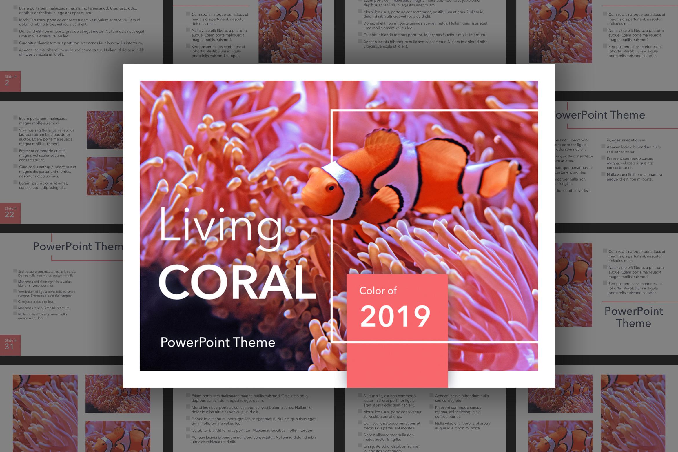 Living Coral PowerPoint Template (276056) | Presentation Templates ...