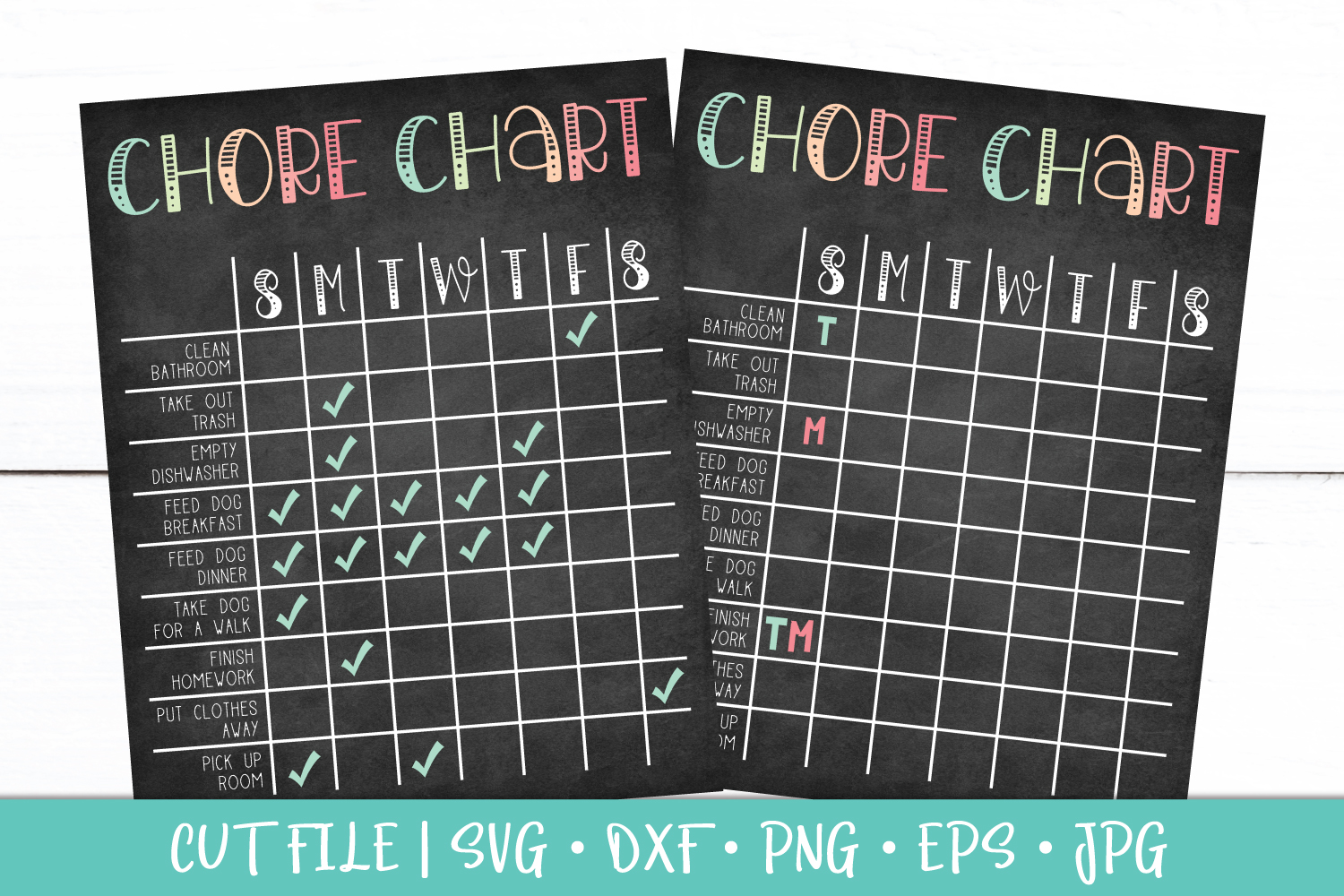Chore Chart Template | Chore Chart SVG DXF Cut File