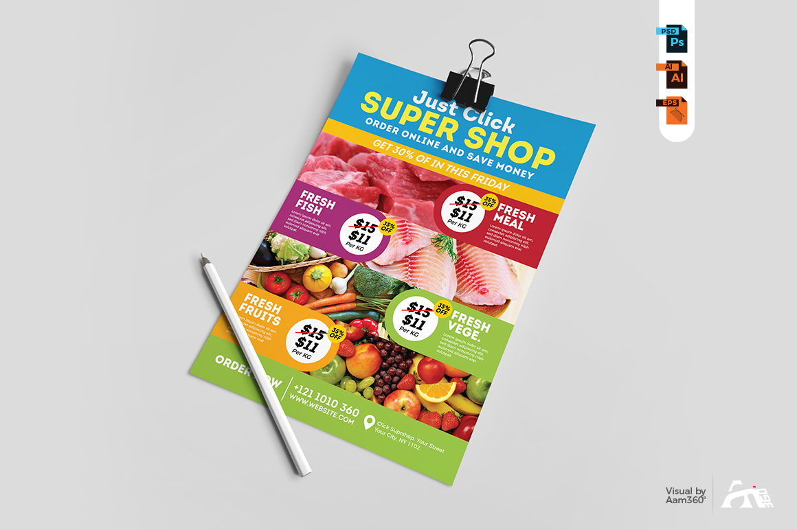 Supermarket Promotional Flyer Template