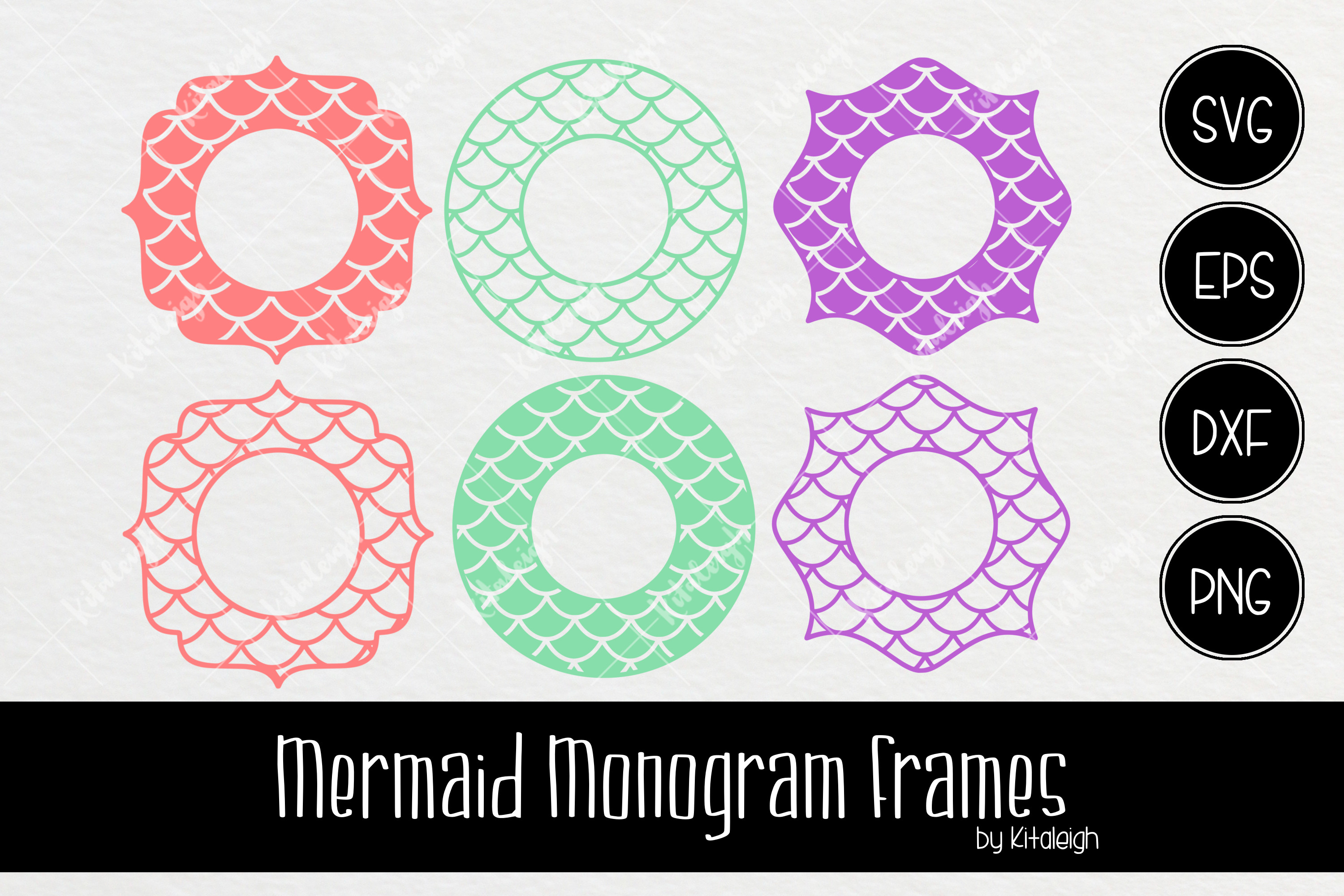 Mermaid Scale Frames (88652) | Illustrations | Design Bundles