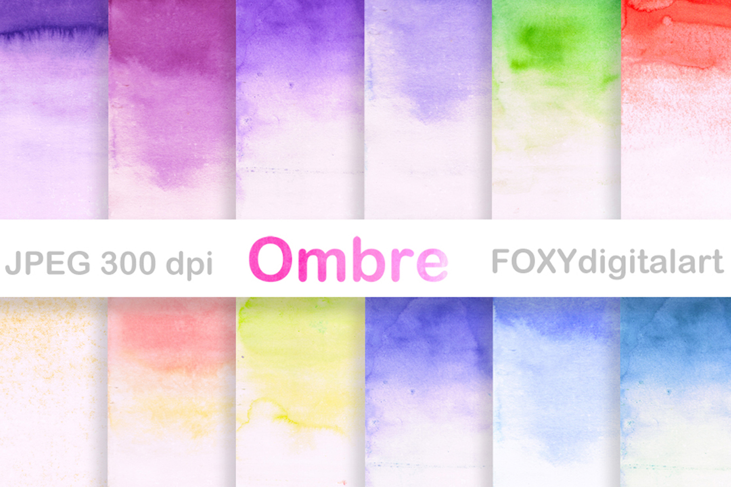 Ombre Watercolor Backgrounds Ombre Digital Paper (273786 ...