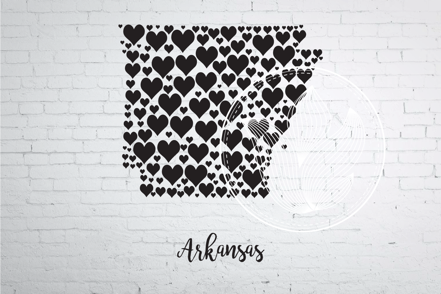 Arkansas heart map jpg, png, eps, svg, dxf, pdf