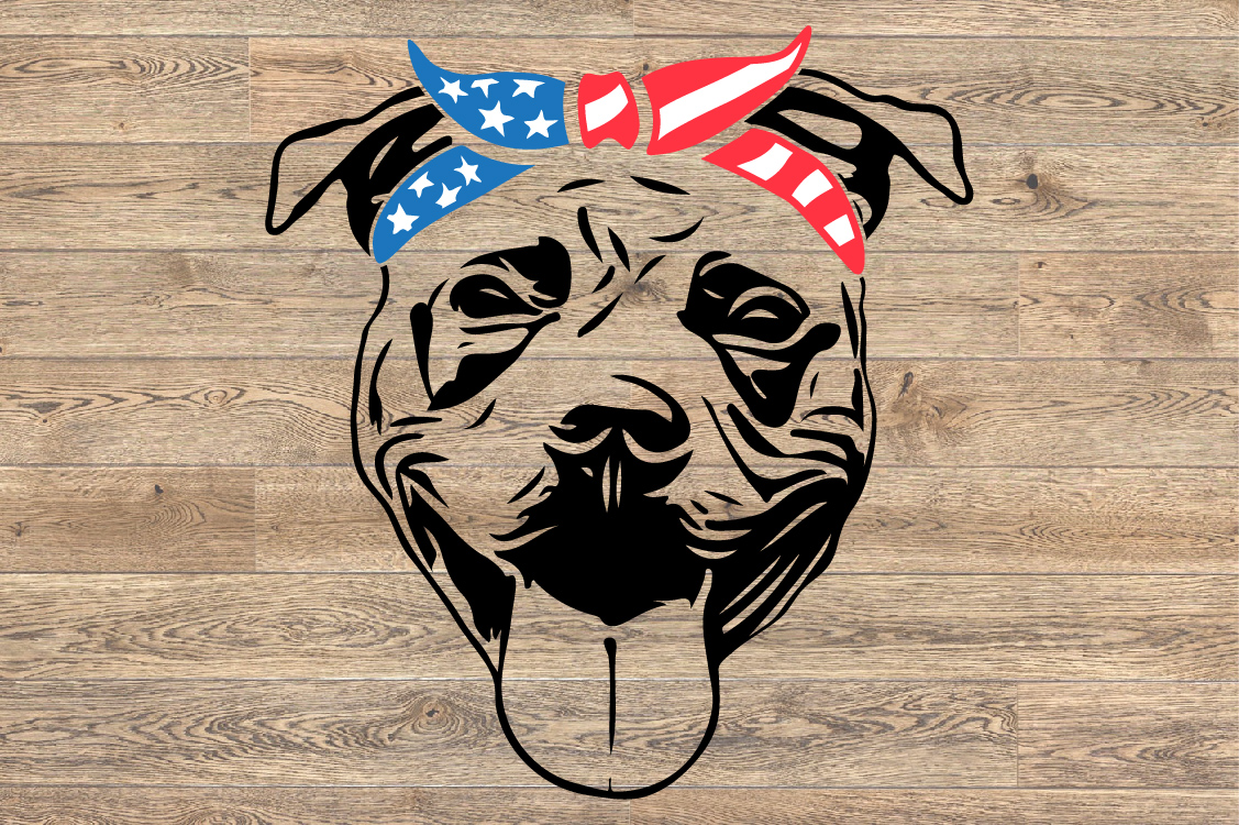 Pit bull USA Flag Bandana mask 4th July pitbull 1393S (252578) | SVGs ...