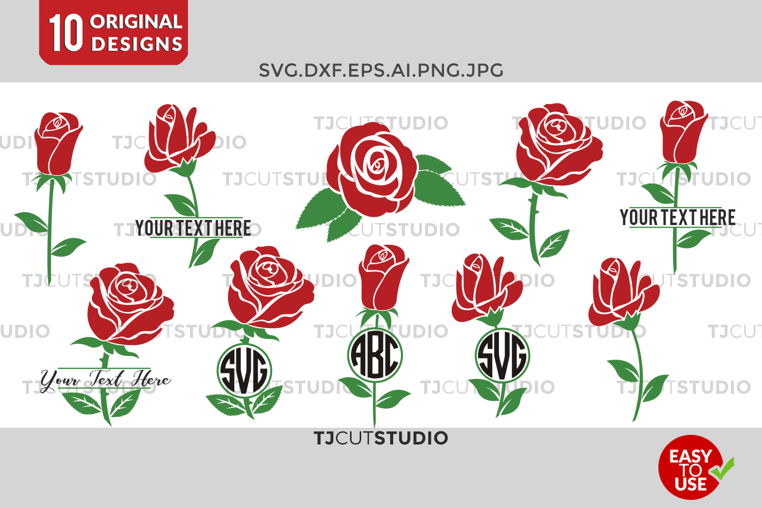 Flower Monogram Rose Svg Circle Monogram Rose Monogram Frame Svg 