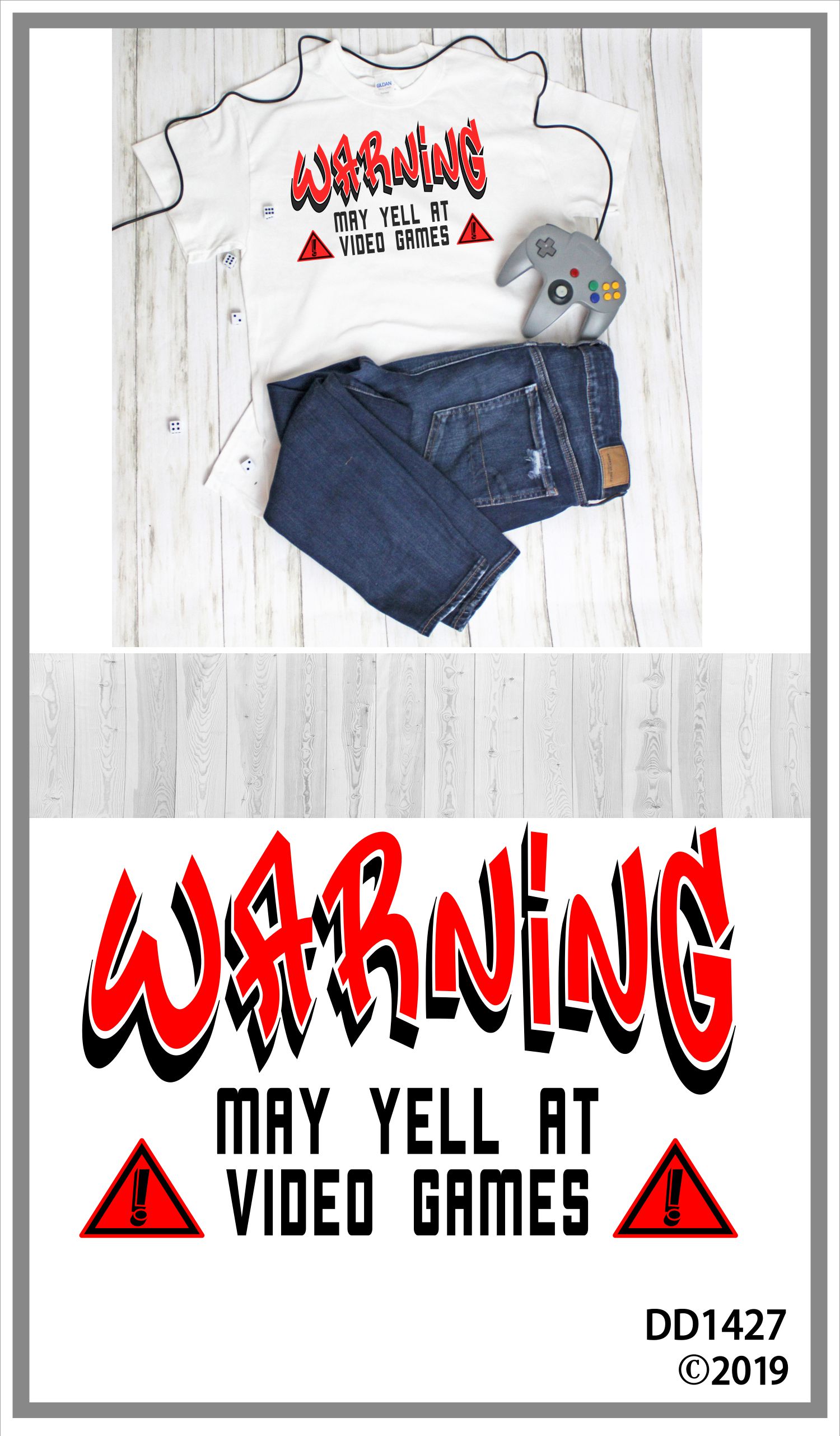 Video Gamer Warning SVG