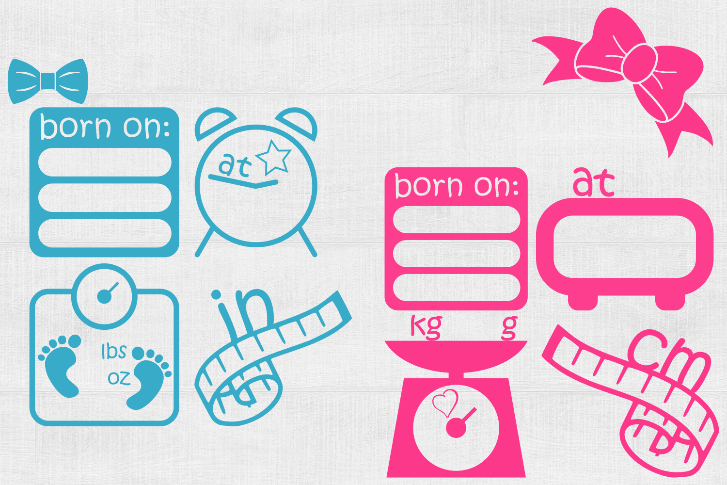 Birth Stats Template Blank Free SVG