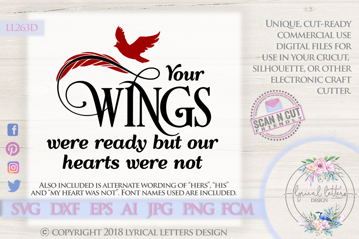 Your Wings Were Ready Cardinal SVG DXF LL263D (163000) | Cut Files ...
