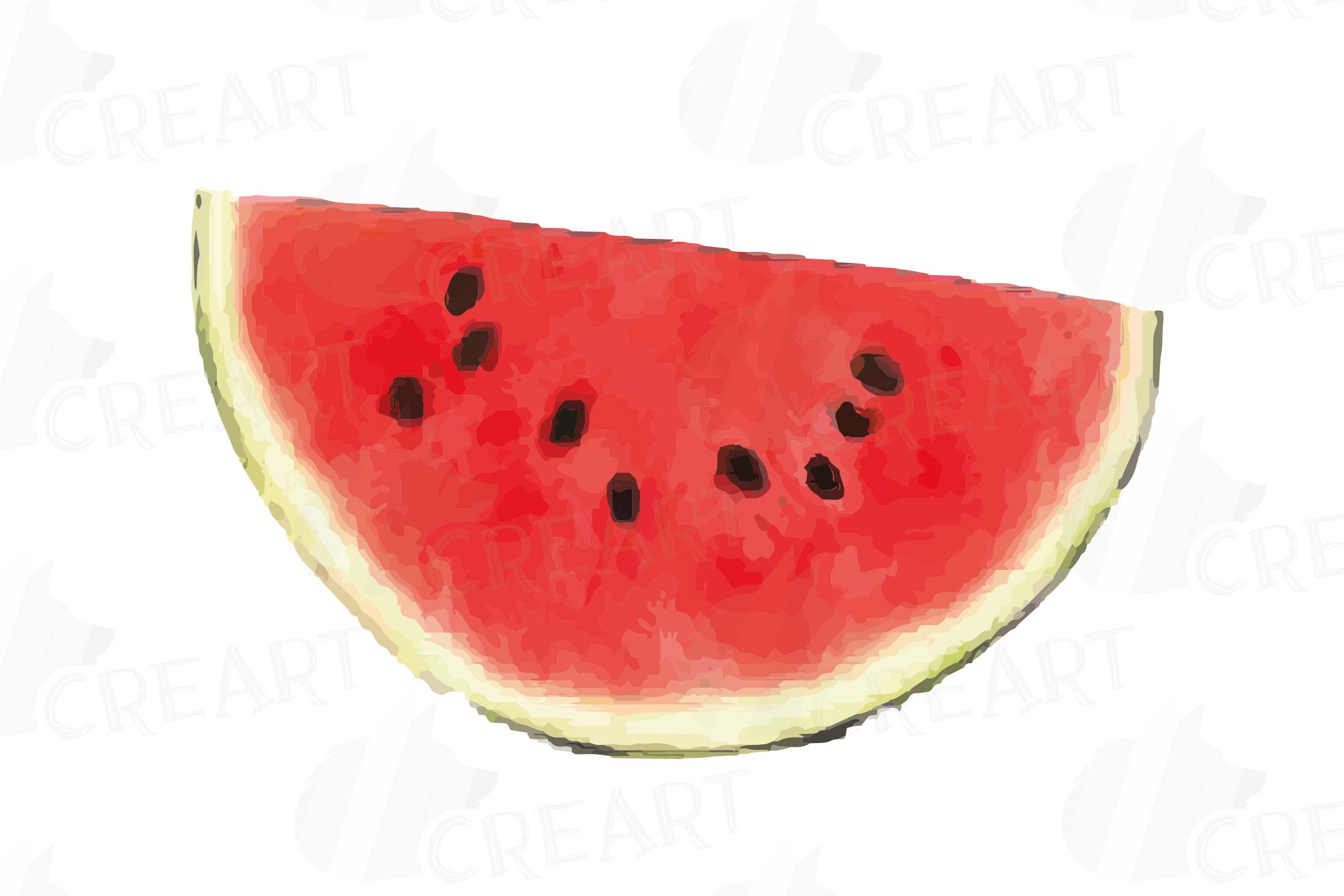 Watercolor watermelon clip art pack, watermelon plant&flower (112802 ...