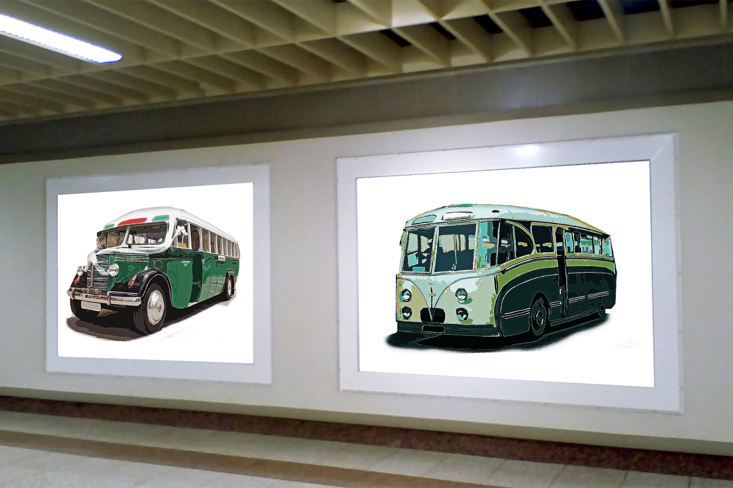 Old Bus Collection - Realistic Painting 18 PNG (265031) | Elements ...