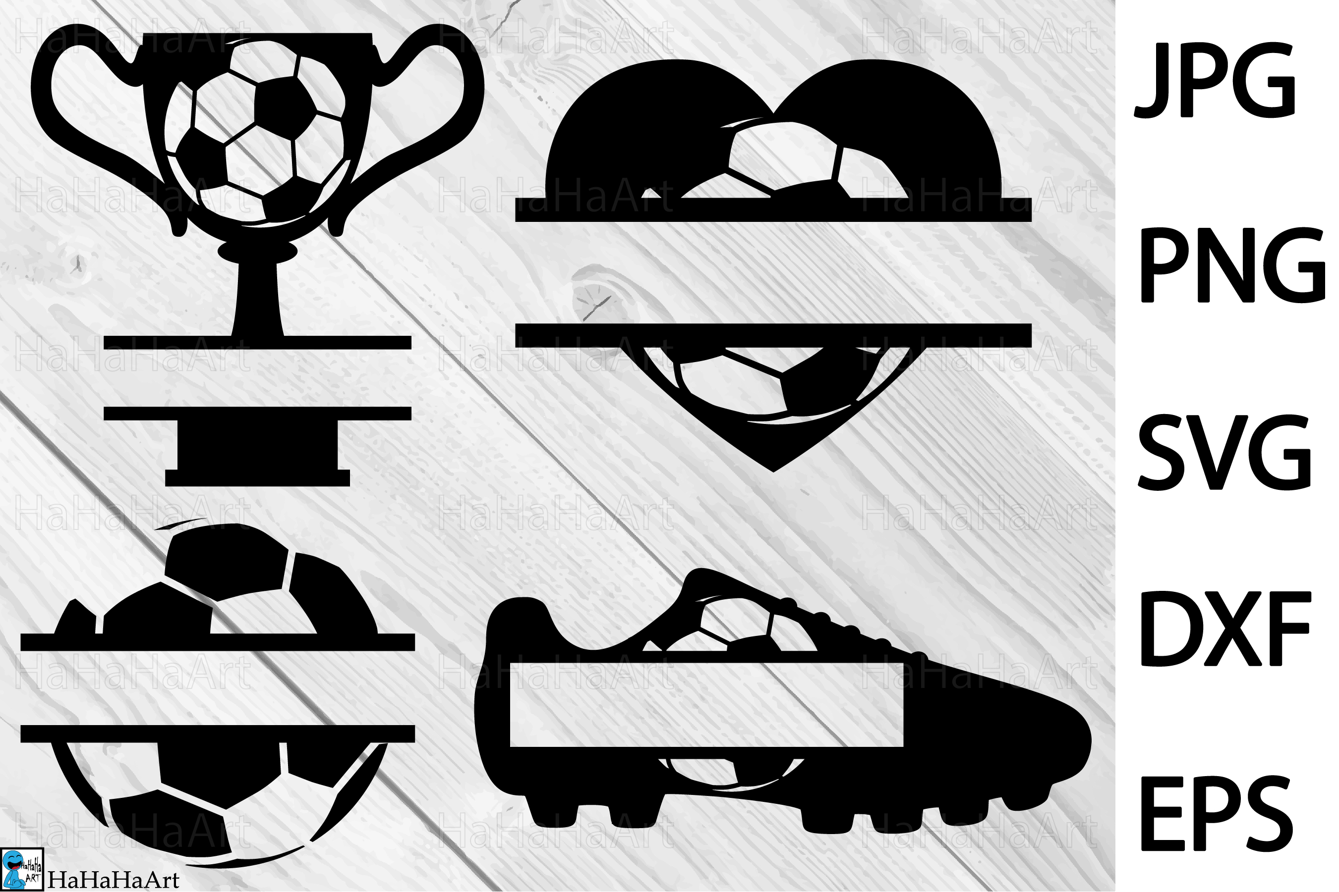 Split Soccer - Clip art / Cutting Files 289c