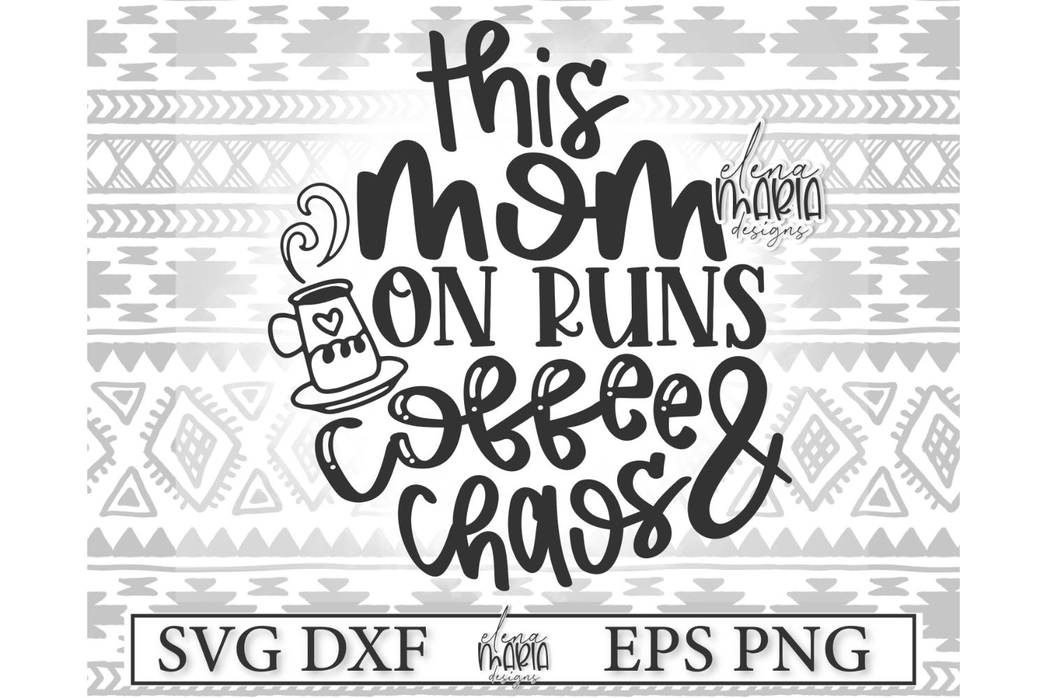Mom Humor Quote SVG Cutting File | Coffee Choas Humor Svg