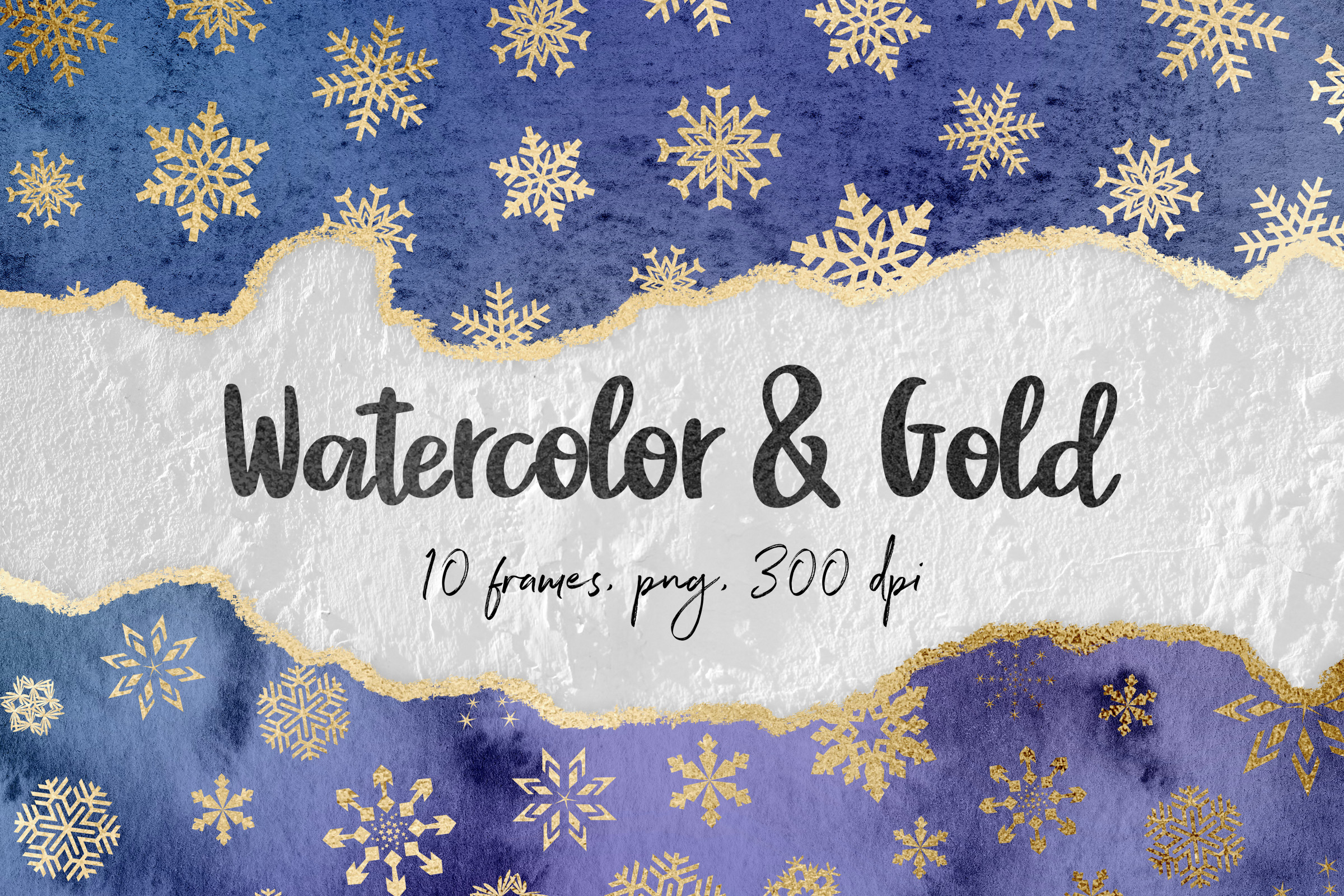 Watercolor Winter Borders