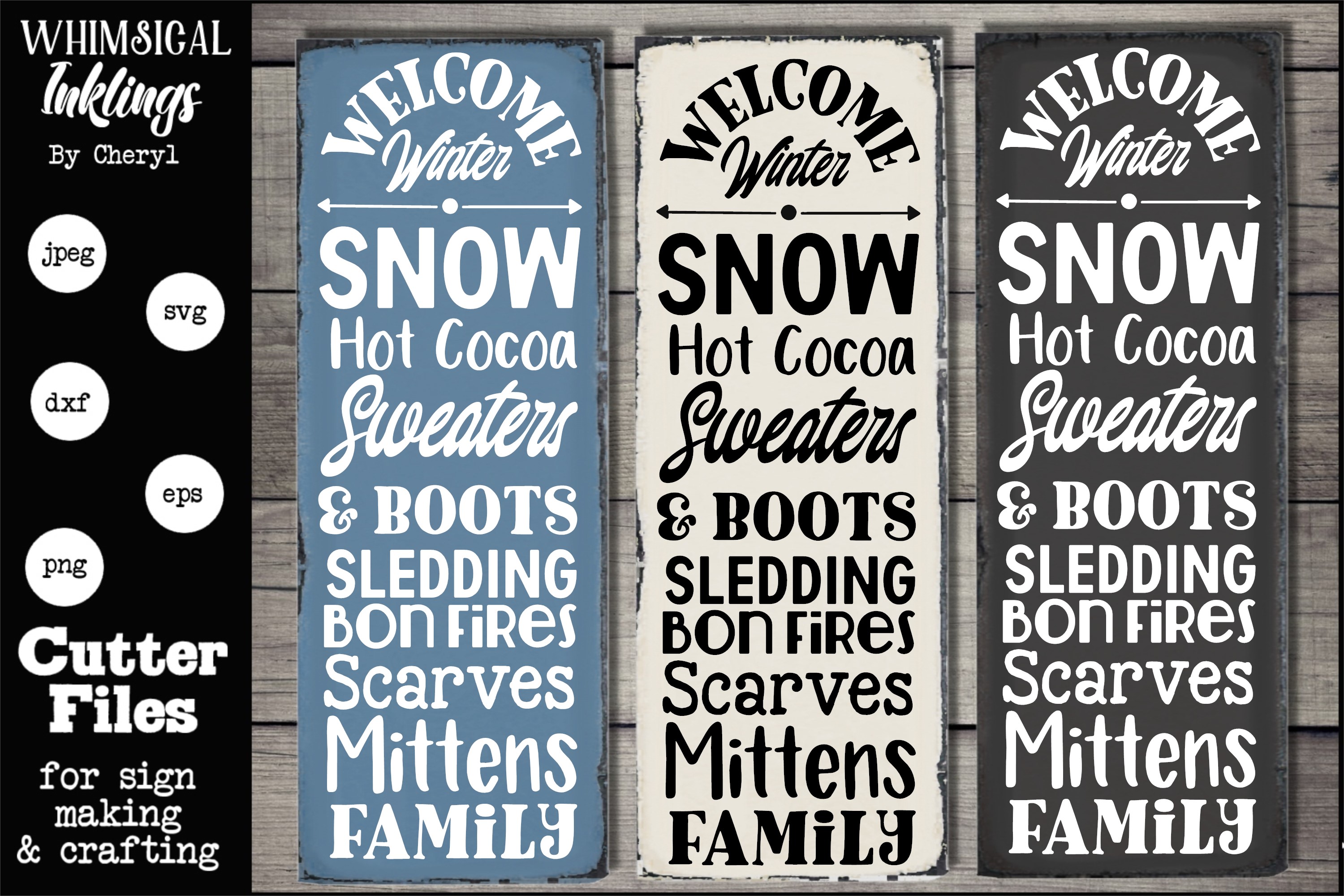 Welcome Winter Vertical Sign SVG