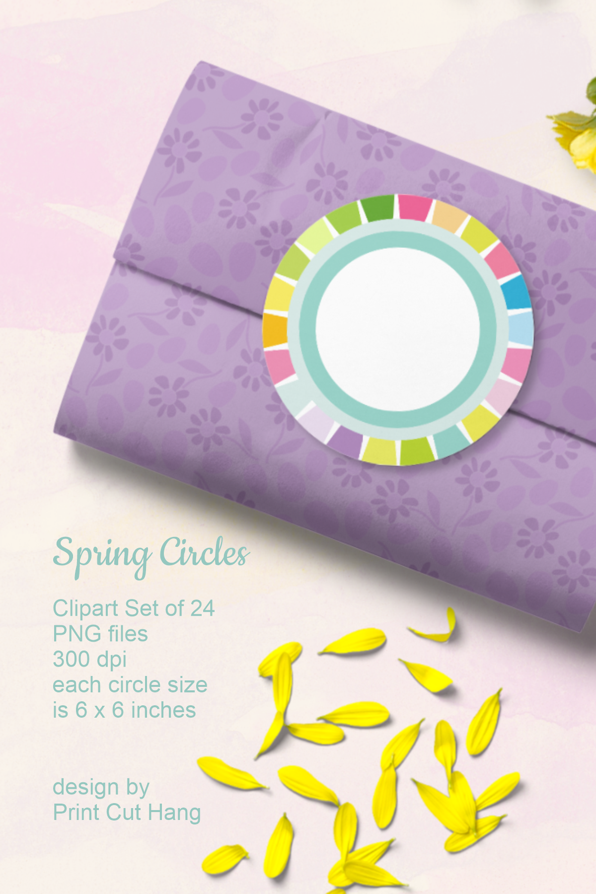 Spring Circle Frames Clipart Set of 24 PNG files (441518) | Decorations ...