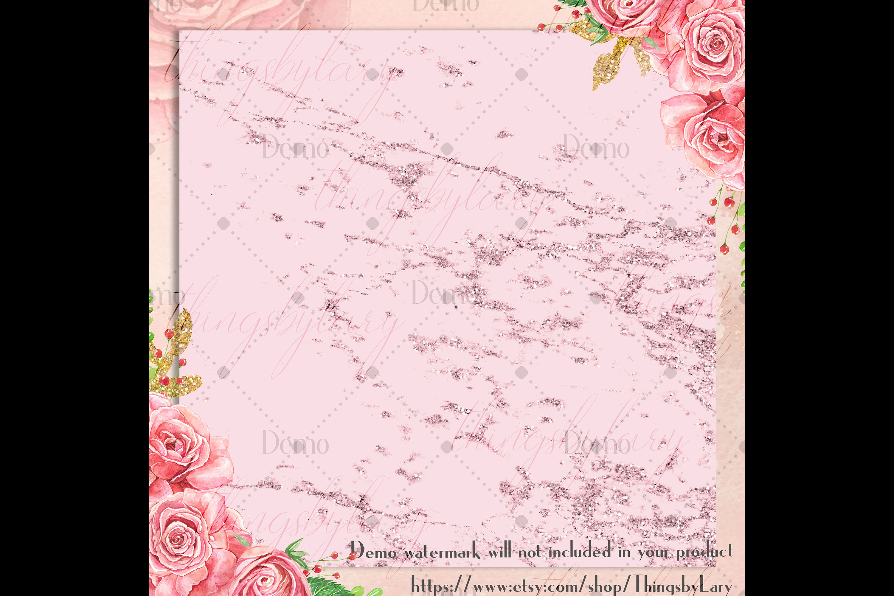 16 Bubblegum Blush Pink Glitter Marble Texture Digital Paper (136165 ...