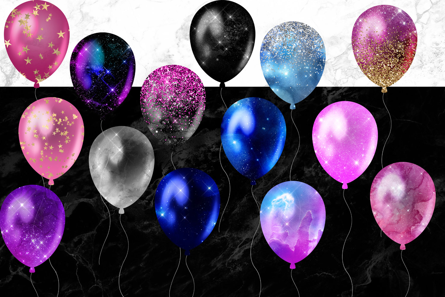Galaxy Balloons Clipart