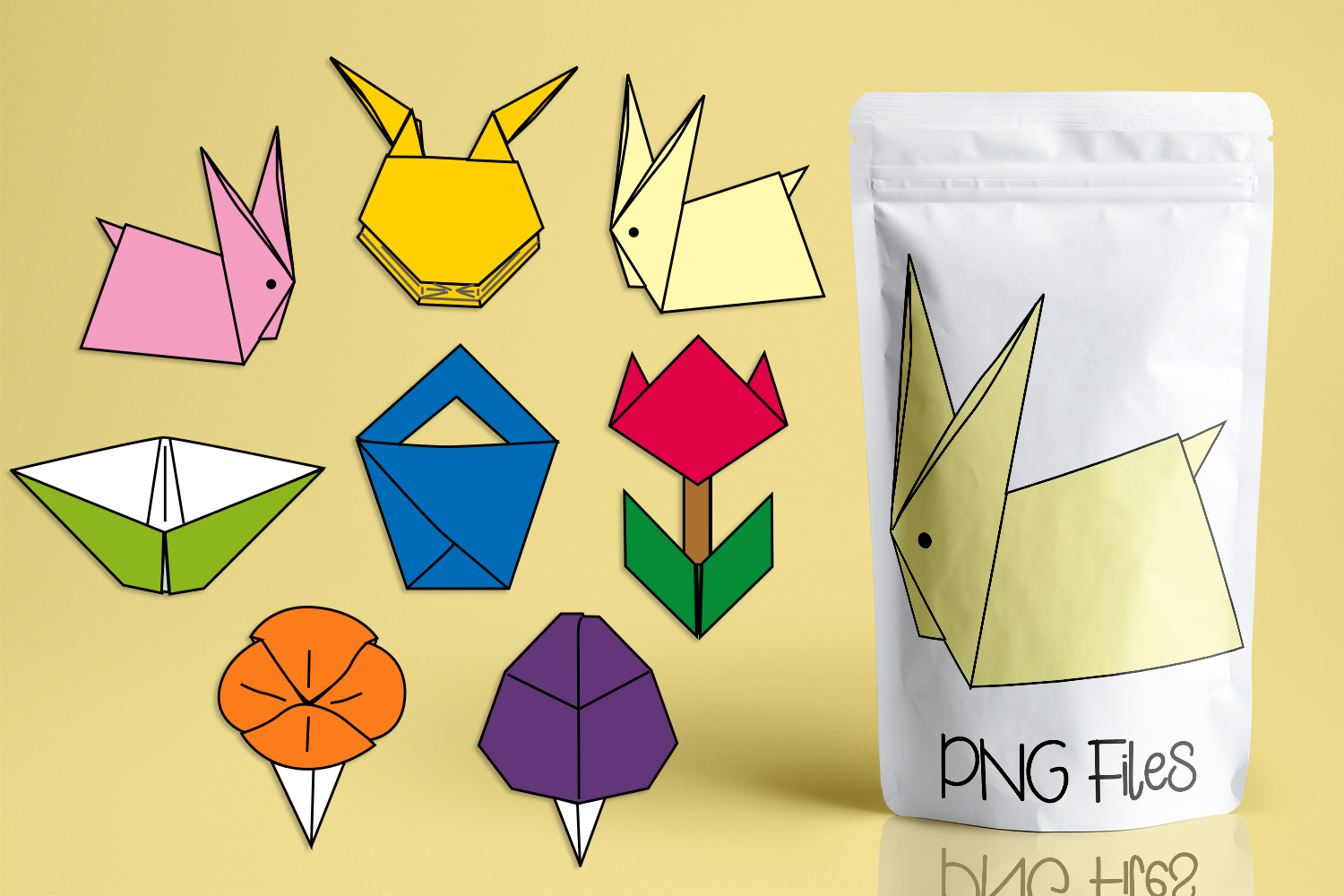 Origami spring clip art illustrations