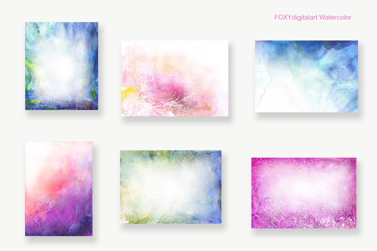 Watercolor Digital Paper Scrapbook Paint Brush Splatters