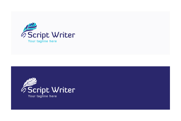 Script Writer - Artistic Quill Abstract Stock Logo Template (26040 ...