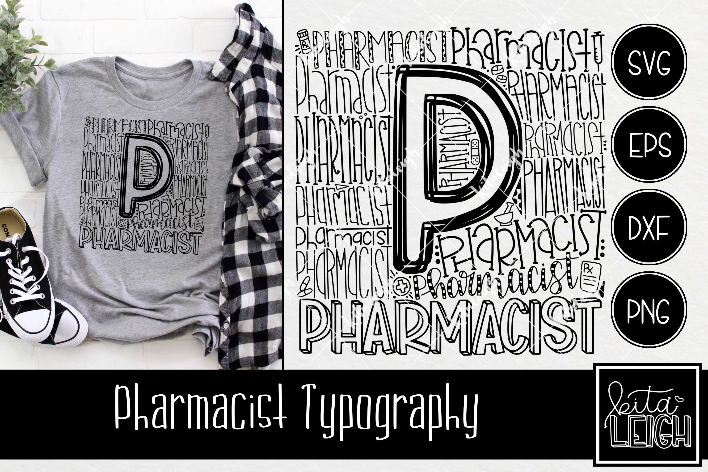 Pharmacist Typography (183559) | Hand Lettered | Design Bundles