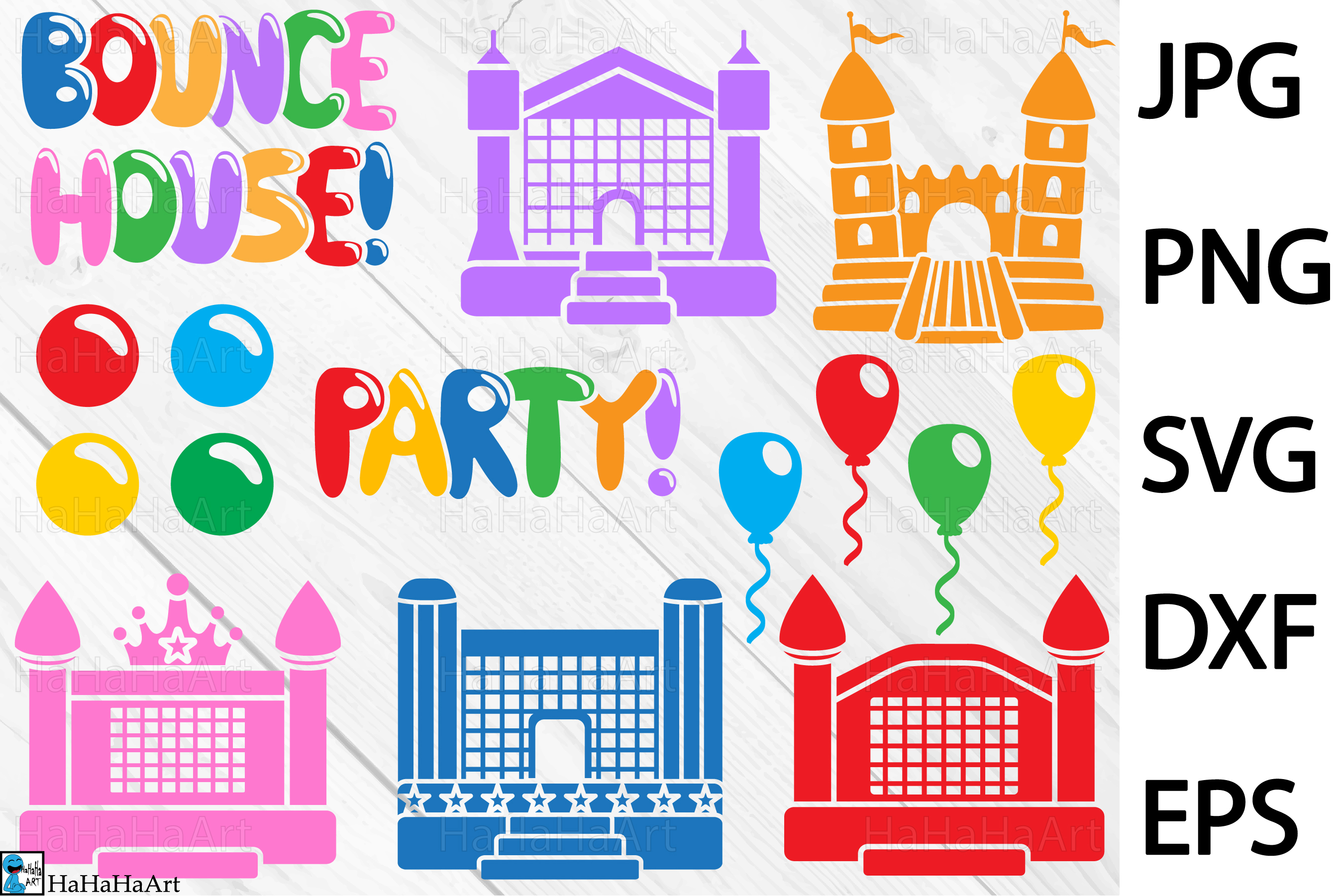 Bounce House Party - Clip art / Cutting Files 280c
