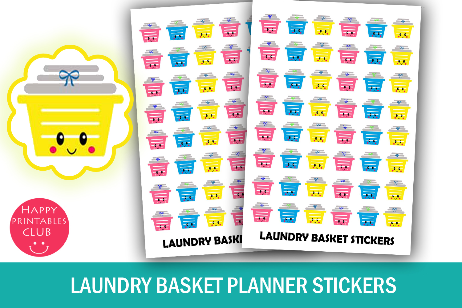 Laundry Basket Planner Stickers-Washing Clothes Stickers