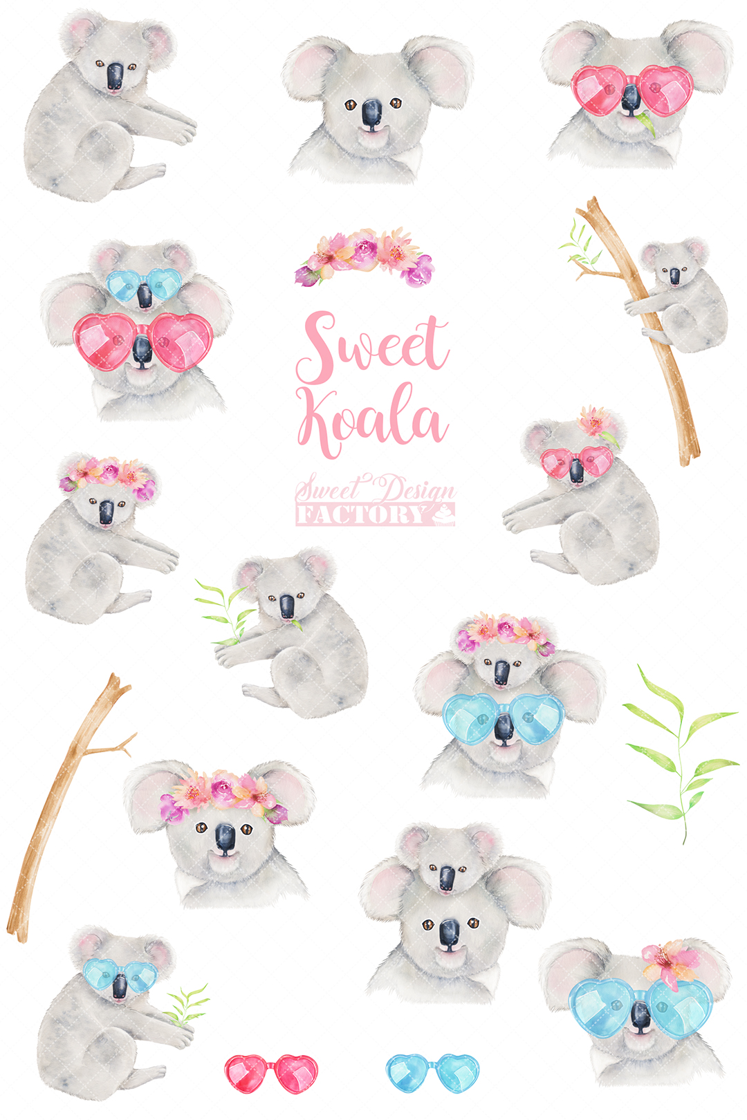 Koala watercolor clipart